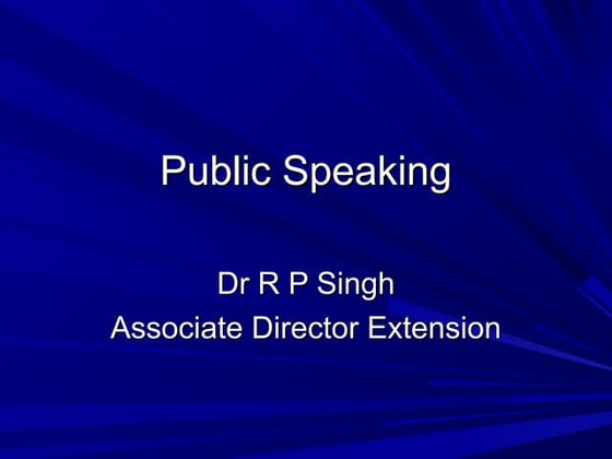 Fundamentals of public speaking | PPT