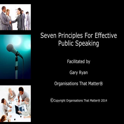 Seven Principles For Effective Public Speaking | PDF