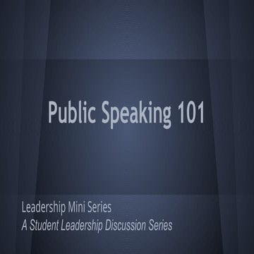 Introduction to Public Speaking and Tips | PPTX