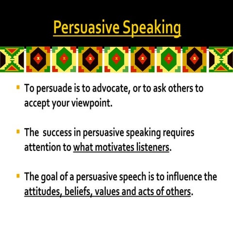 Public speaking delivery persuasive speaking spring 2011 | PPT