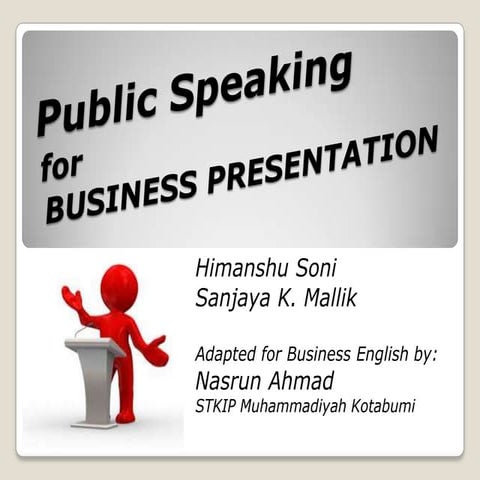 Public speaking for business presentation | PPTX