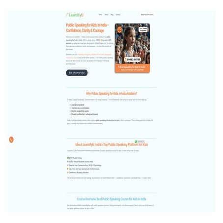 Public speaking for kids in India - LearnifyU | PDF