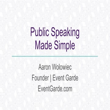 Public Speaking Made Simple | PPT