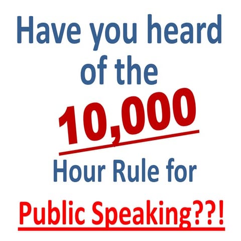Public speaking practice malcolm gladwell rule | PPTX