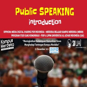 Public Speaking for Sharing Indonesia, Universitas Al Azhar Indonesia ...