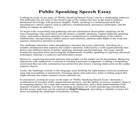 Public Speaking Speech Essay.pdf