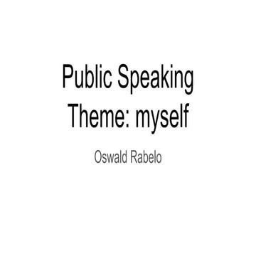 Public speaking theme myself | PPT