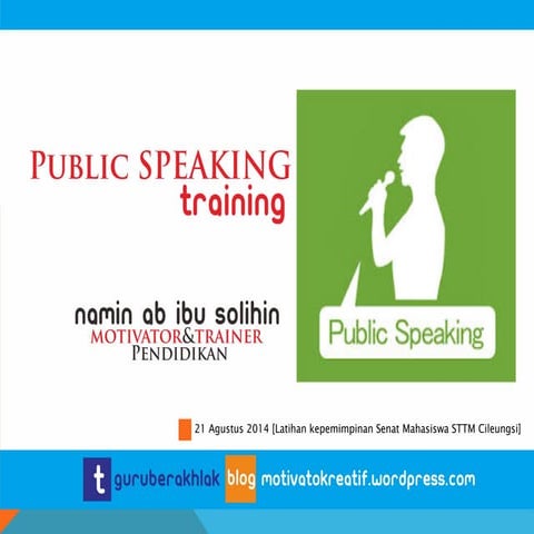 Public speaking training For Mahasiswa | PDF