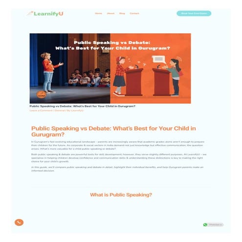 Public Speaking vs Debate for Kids in Gurugram - LearnifyU | PDF
