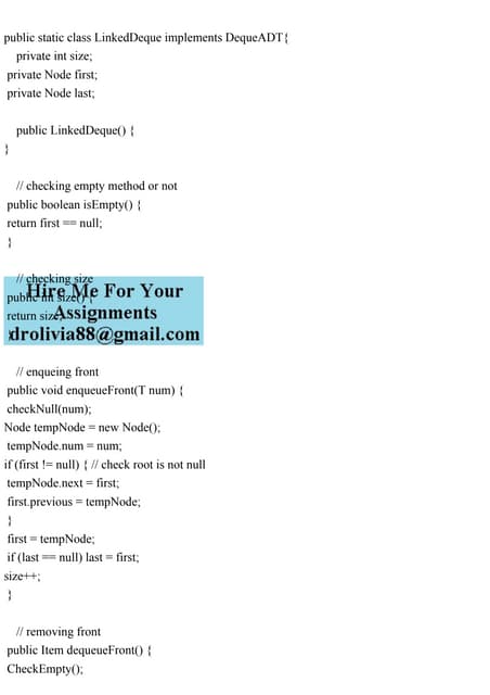 Public Static Class Linkeddequet Implements Dequeadtt Privpdf