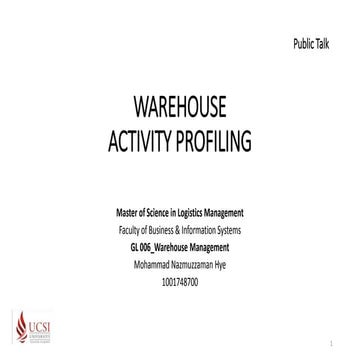 Warehouse Activity Profiling | PPTX