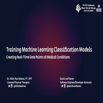 2024 RTC Conference - Training Machine Learning Classification Models ...