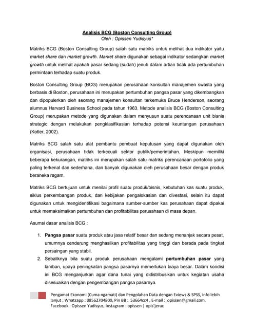 Analisis BCG | PDF
