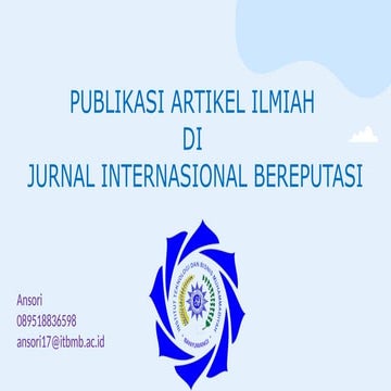 Publikasi Artikel Ilmiah di Jurnal Internasional Bereputasi_Ansori.pptx