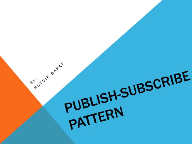 Publish subscribe model overview Publish subscribe model overview