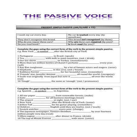 The Passive (Present and Past Simple) | DOCX