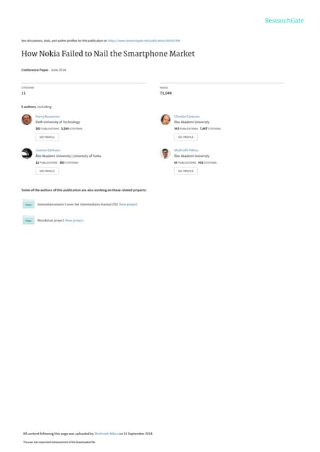 Case study NOKIA failure | PPTX