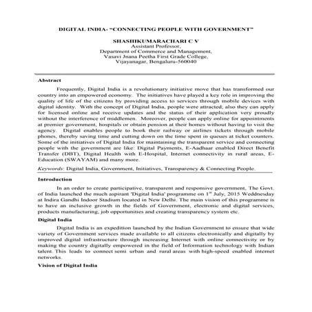 Published research papaer on digital india | PDF | Free Download