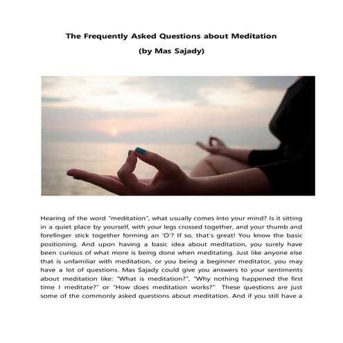 How to meditate for self discovery | PDF