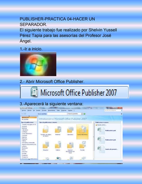Publisher practica 07-hacer un triptico | PDF