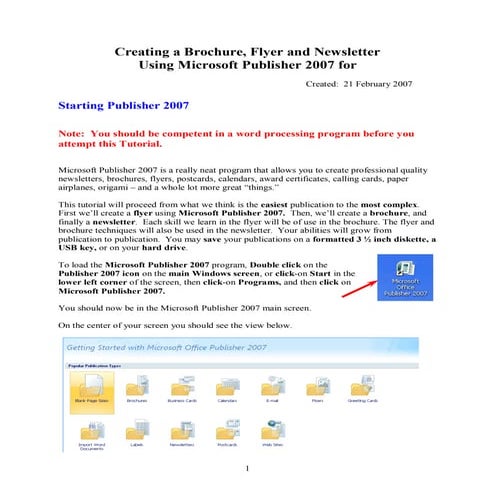 Publisher 2007 tutorial | PDF