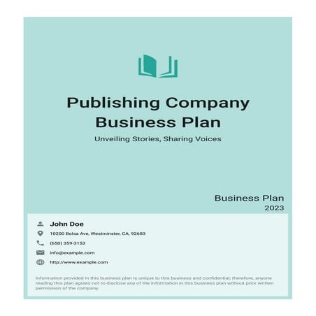publishing company business plan example | PDF