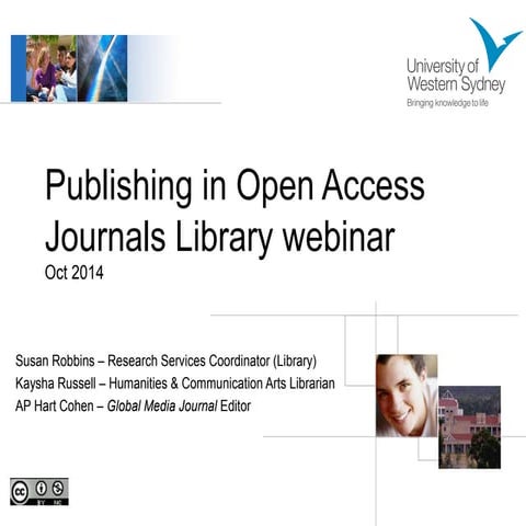 Publishing in open access journals webinar | PPT