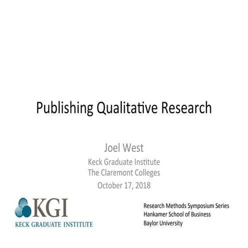 Publishing Qualitative Research | PDF