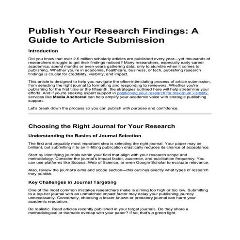 How to publish a research paper | PDF