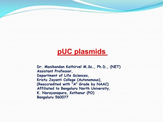 pUC Vectors - pUC 8,18,19 Microbial biotechnology | PPTX | Biological ...