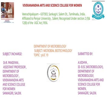 pUC 19 vector ( Microbial biotechnology)pptx | PPTX | Biological ...