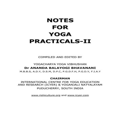 Yoga Practical Notes-II | PDF
