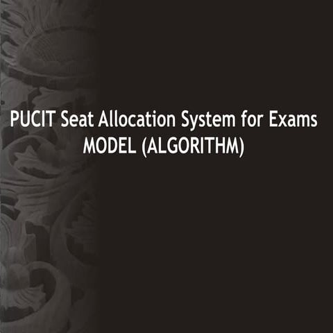 Pucit Seat Allocation System | PPTX