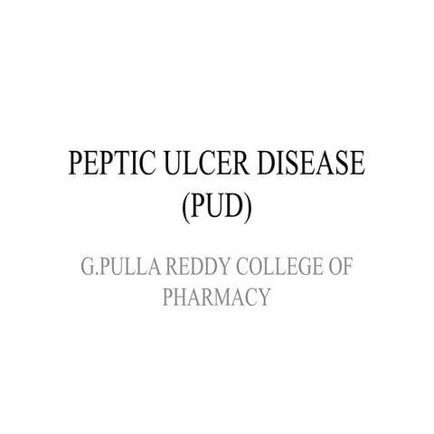 Management of Acute Exacerbation of Peptic Ulcer Disease (PUD) | PDF