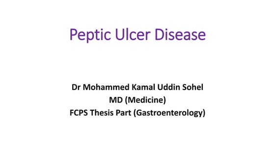 Management of Acute Exacerbation of Peptic Ulcer Disease (PUD) | PDF ...