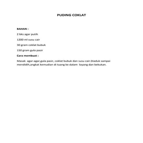 Puding Coklat | DOCX