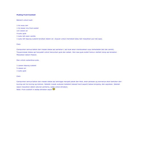 Puding fruit cocktail | DOC