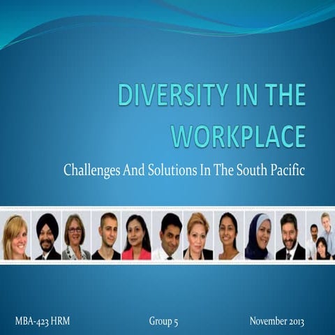 Diversity in the Workplace - MBA 423 Human Resource Management | PPTX