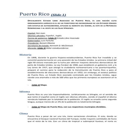 Power Point Sobre Puerto Rico | PPT