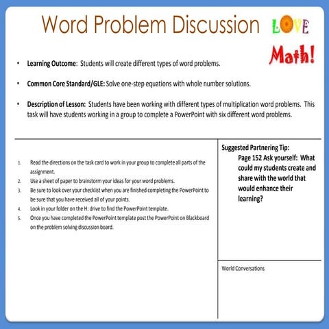 Problem Solving Task Card | PPTX