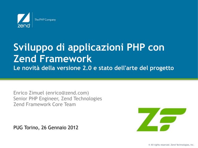 Zend Framework 2 Ppt