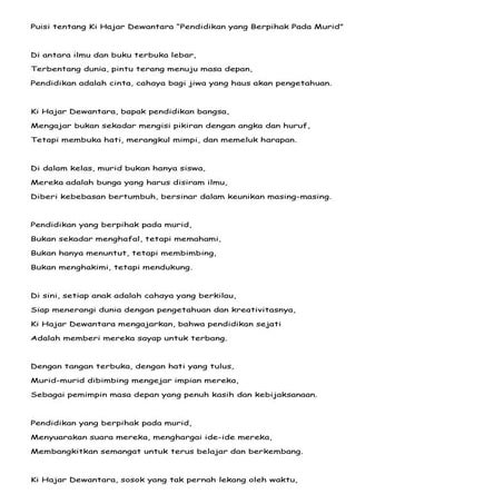 Puisi pendidikan Demonstrasi Kontekstual | DOC