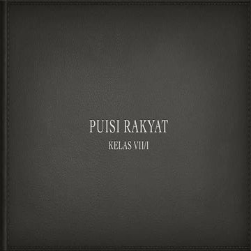 PUISI RAKYAT, pantun, gurindam, syair, PDF | PDF