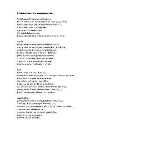 Puisi untuk ibu dan ayah | DOCX