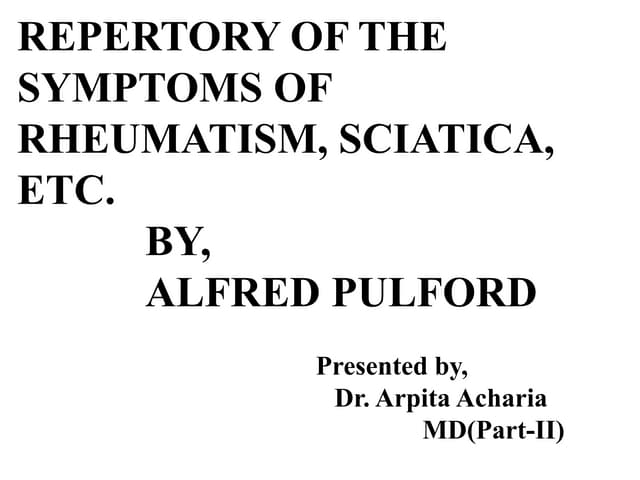 Boenninghausen’s therapeutic pocket book[btpb] | PPTX