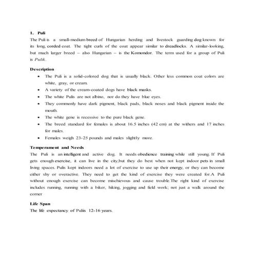 Puli | PDF