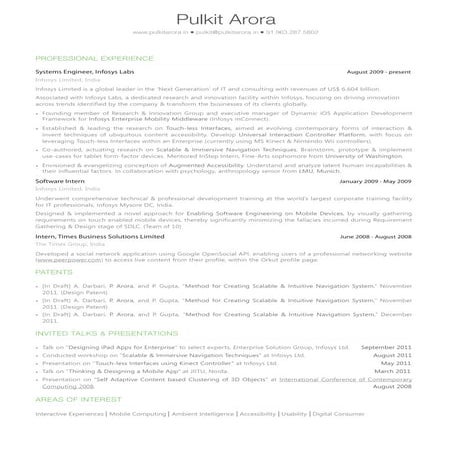Pulkit Arora S Resume Pdf