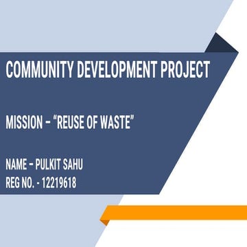 Community development project (sustainable development) | PPT