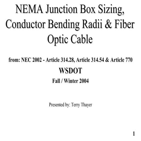 Pullbox sizing | PDF