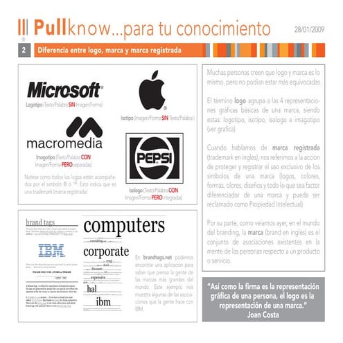 Diferencia entre logo, marca y marca registrada | PDF